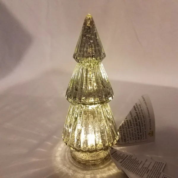 Target Bullseye Playground Christmas 6.25" Lighted Glass TREE Silver ...