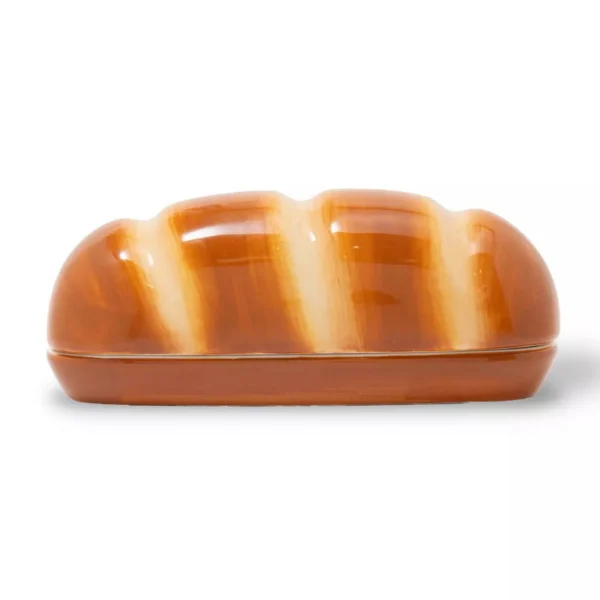 Novelty Ceramic BAGUETTE Covered Butter Dish Target Bullseyes ...