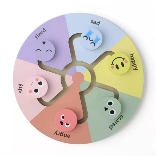 Children Wooden Interactive Emotions Wheel Target Bullseye Playground ...